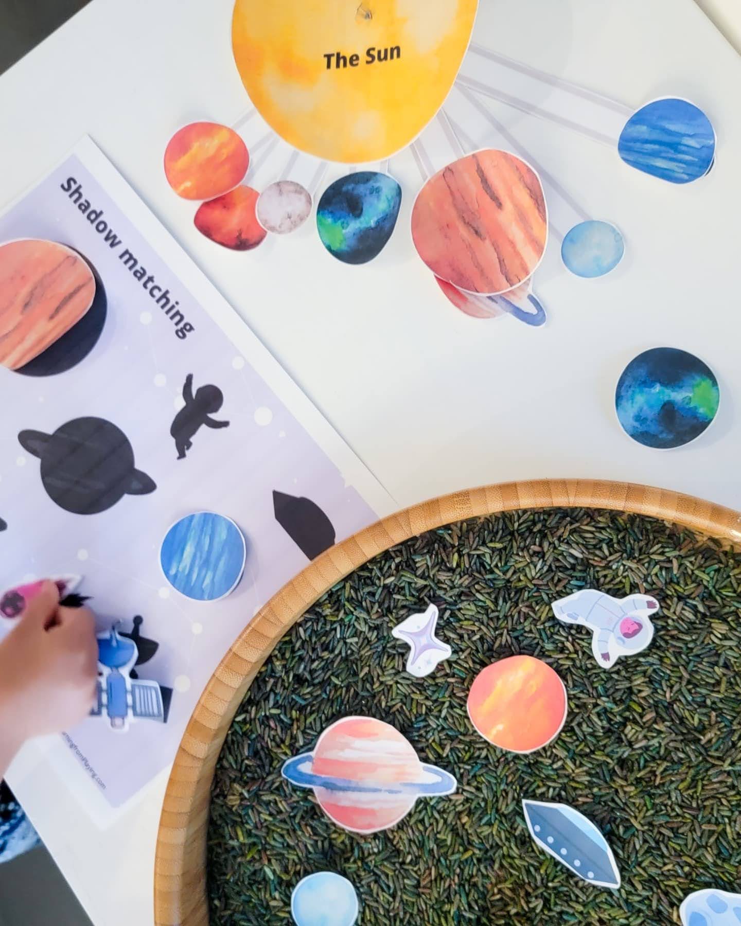 FREE Printable – Solar System Play & Matching - Learning from Playing