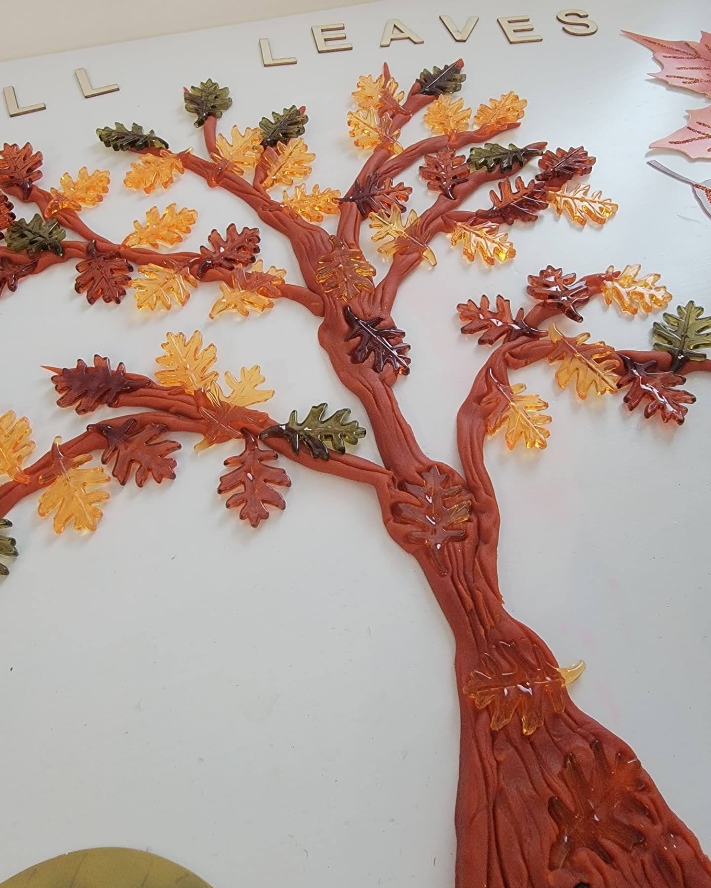 Playdough Fall Leaves Activity - Learning from Playing