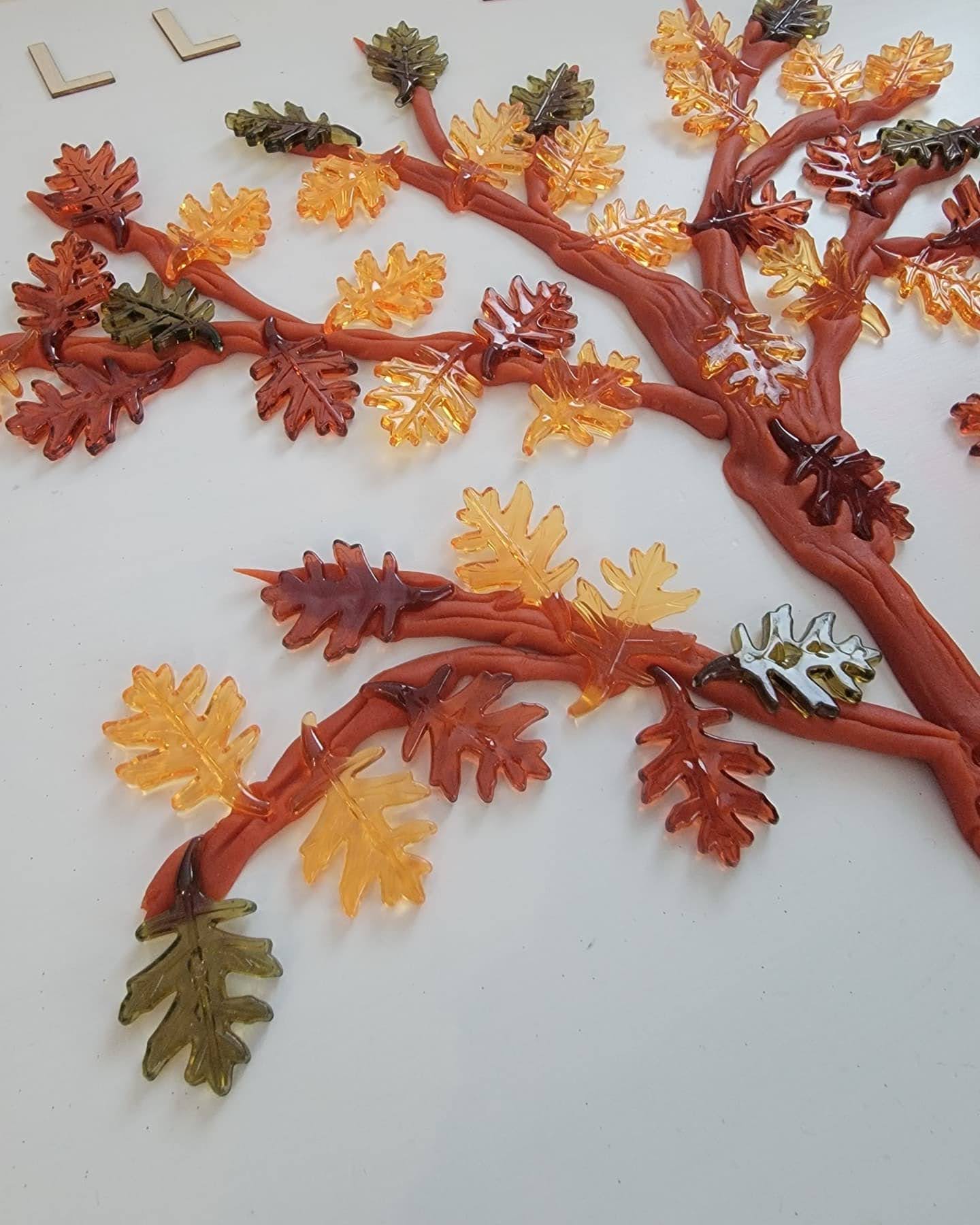 Playdough Fall Leaves Activity - Learning from Playing