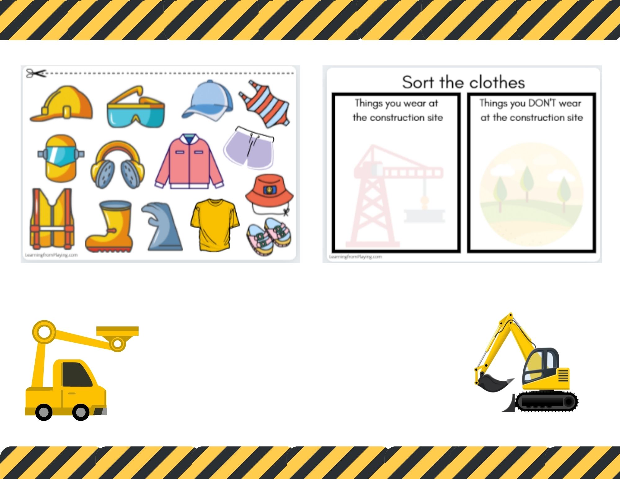 Toddler Construction Printables - Learning from Playing