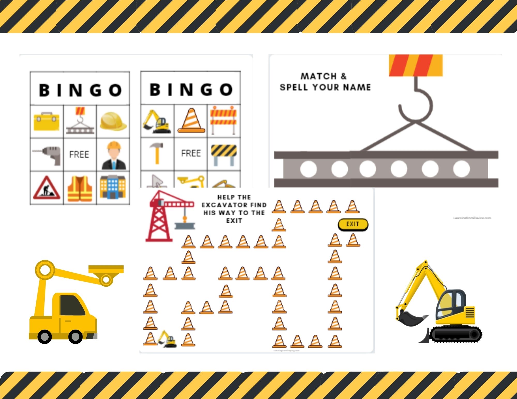 Toddler Construction Printables - Learning from Playing