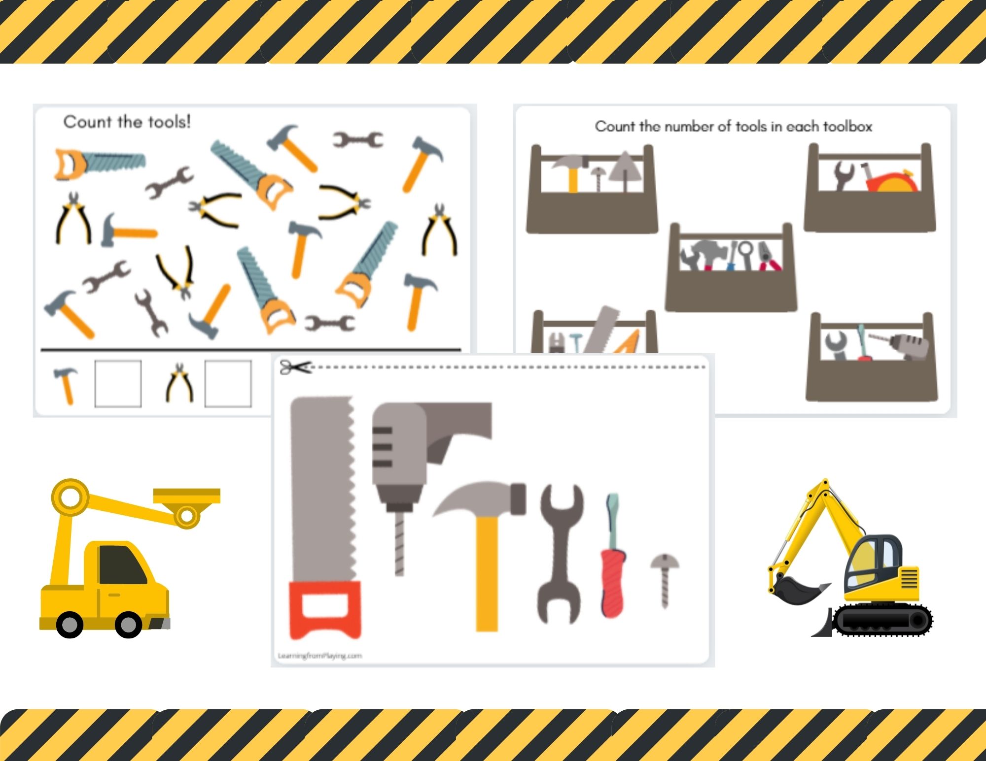 Toddler Construction Printables - Learning from Playing
