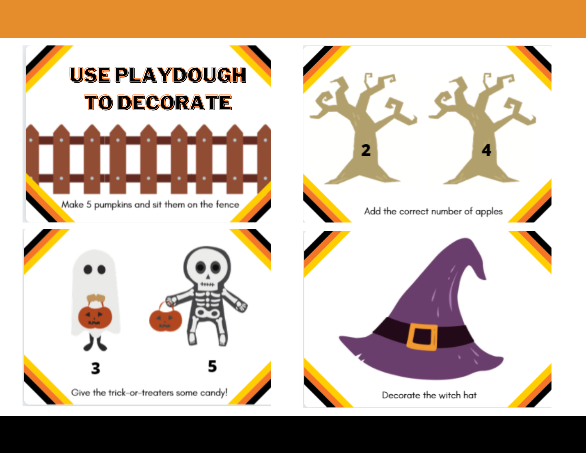 FREE Printable – Halloween Playdough Mats - Learning from Playing