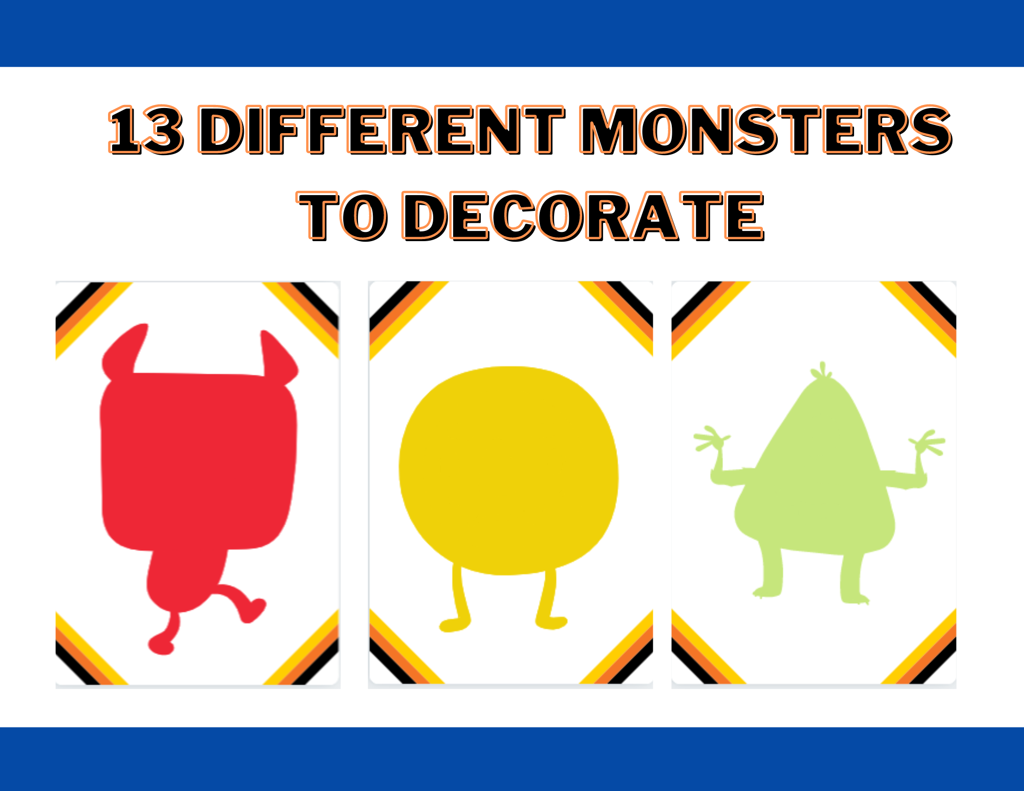 FREE Printable – Halloween Monster Playdough Mats - Learning from Playing