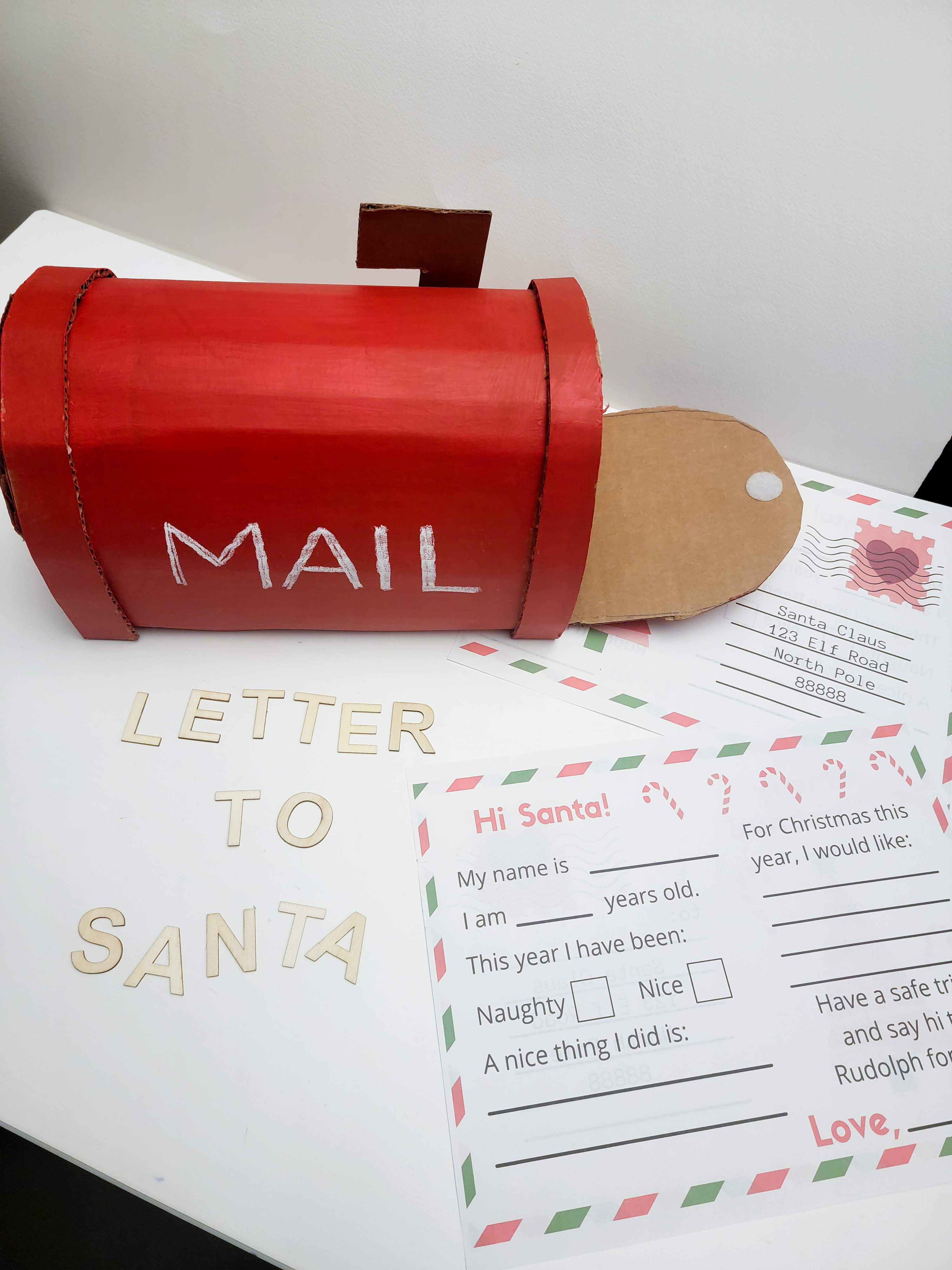 DIY Cardboard Mailbox – Letter to Santa – Learning from Playing